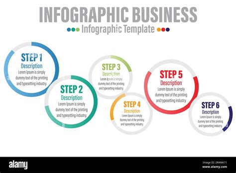Business Infographic Design Template With Six 6 Steps Six 6 Options Steps Or Processes Can Be