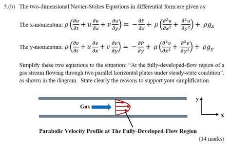 Solved 5 B The Two Dimensional Navier Stokes Equations In