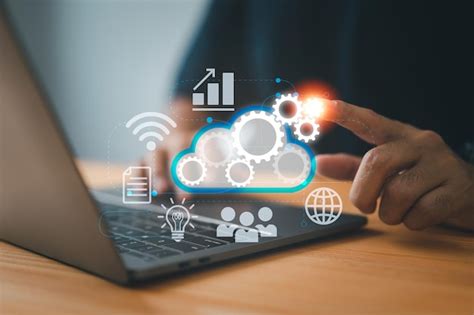 Premium Photo Cloud Computing Technology Internet Data Storage Database And Mobile Server