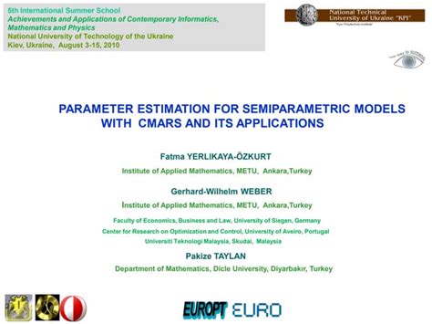 Parameter Estimation For Semiparametric Models With Cmars And Its Applications Ppt