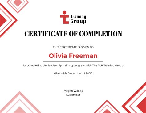 Sample Course Completion Certificate Template