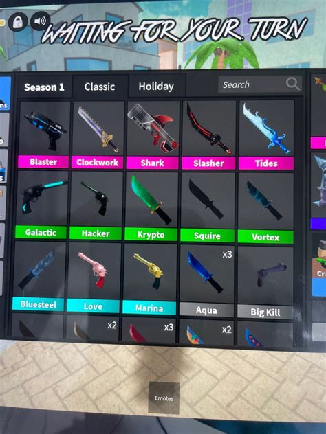 Mm2 Knives Various Rare Skins For Adm Video Gaming Video Games Others On Carousell