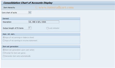 Cx12 Sap Tcode Display Cons Charts Of Accounts