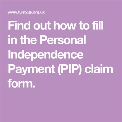 Find Out How To Fill In The Personal Independence Payment Pip Claim Form Independence