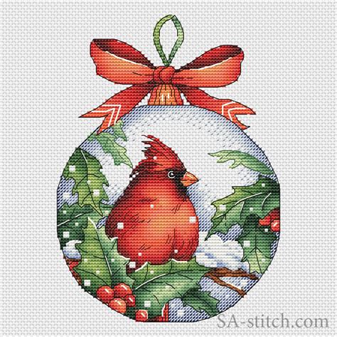 Куля з червоним кардиналом | SA-stitch
