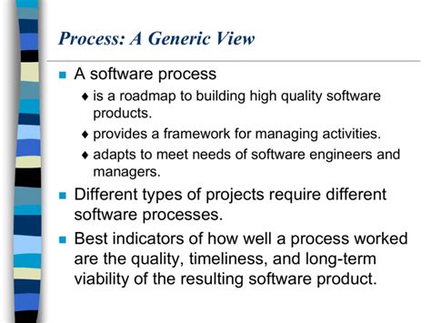 Process A Generic View A Software Process