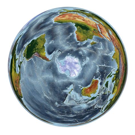 World Map Wgs 1984 Grid South Projection Vintage World Map Etsy