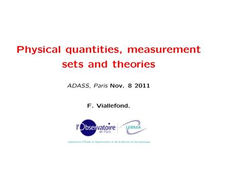 [ppt] Physical Quantities Measurement Sets And Theories Adass Paris