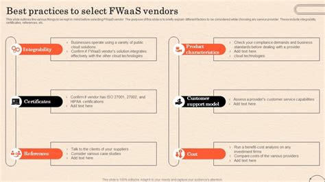 Firewall As A Service Fwaas Best Practices To Select Fwaas Vendors Ppt