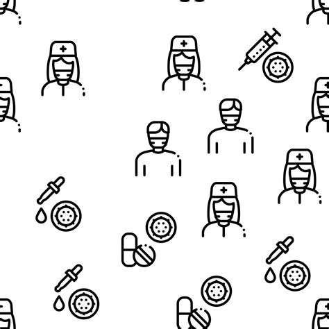 Flu Symptoms Medical Seamless Pattern Vector 17388093 Vector Art At