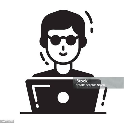 programmer icon single avatar vector illustration stock illustration