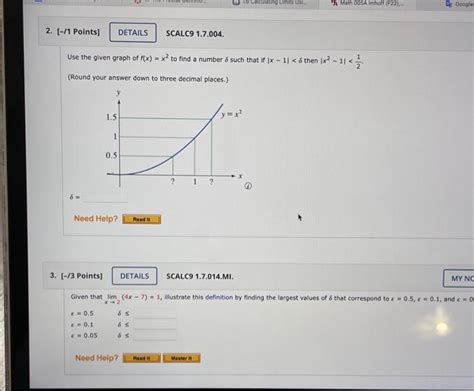 Solved Use the given graph of f x x2 to find a number δ Chegg com