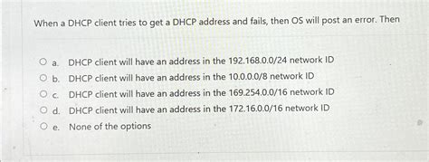 Solved When A Dhcp Client Tries To Get A Dhcp Address And