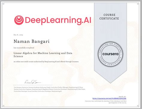 naman bangari on linkedin coursera machinelearning
