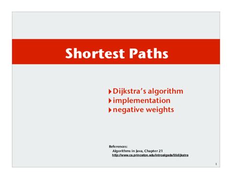 Pdf Shortest Paths Dijkstras Algorithm Implementation Negative Weights