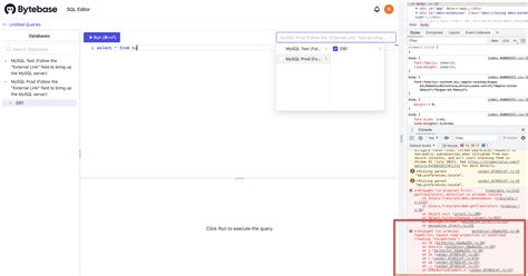 Failed To Run Query In SQL Editor Issue 411 Bytebase Bytebase GitHub