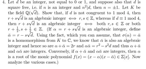 Let D Be An Integer Not Equal To Or And Chegg Com