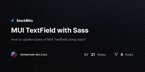 mui textfield with sass stackblitz