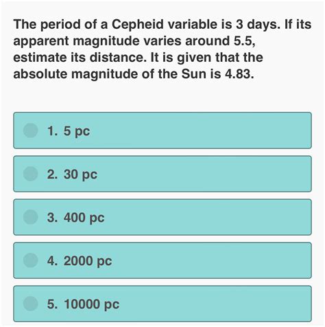 Solved The Period Of A Cepheid Variable Is 3 ﻿days If Its