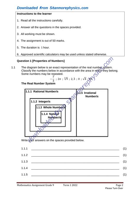 Solution Maths Grade 9 Assignment Gauteng Term 1 2022 Qp And Memo
