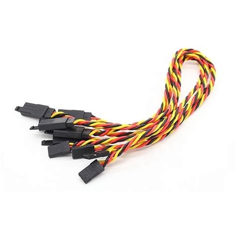 Safeconnect Twisted 15cm 22awg Servo Lead Extension Jr Cable With Self Locking Hook Darkoct02