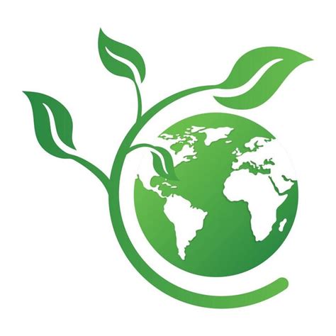 Ícone Do Conceito De Ecologia Com Terra E Folhas Ilustração Vetorial