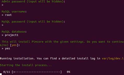 Pimcore Install Command Getting Stuck At 0 In Ubuntu 2004 Stack Overflow