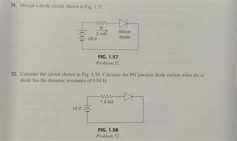 Solved 31 Design A Diode Circuit Shown In Fig 1 57 FIG Chegg Com