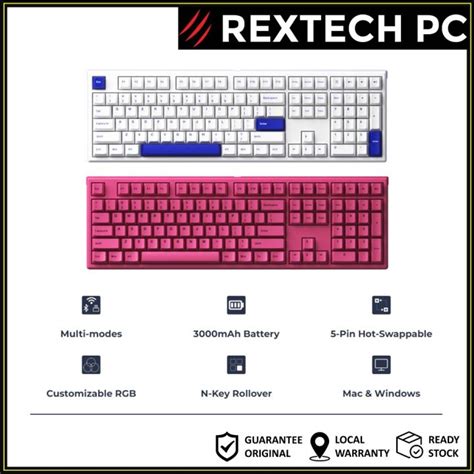 REXTECH Monsgeek MG108B Wireless Mechanical Keyboard RGB Light Hot Swappable Mechanical Keyboard
