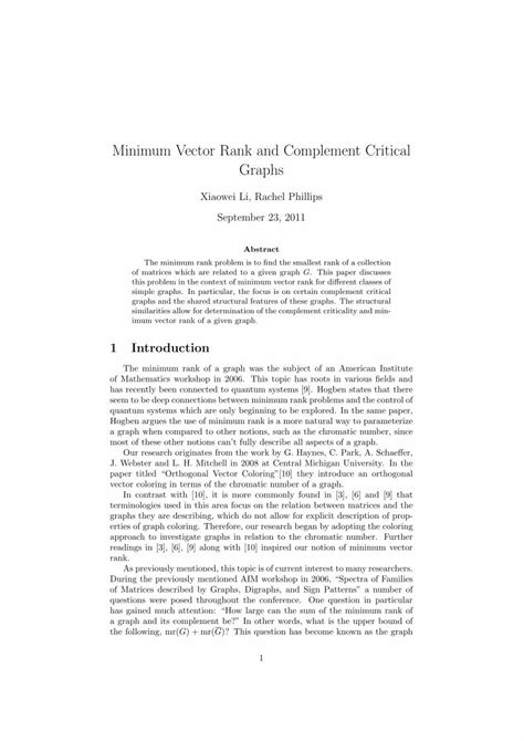 pdf minimum vector rank and complement critical graphs dokumen tips
