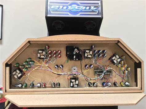 4 player mame cabinet control panel with spinner trackball and