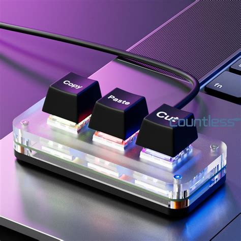 rgb mini cut copy paste keyboard 3 key ctrl x c v shortcut one handed
