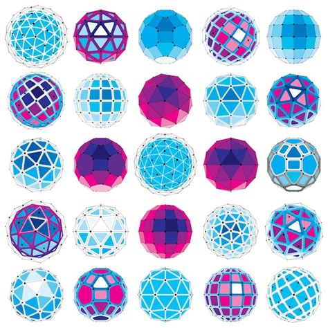 Premium Vector Set Of Vector Dimensional Wireframe Low Poly Objects