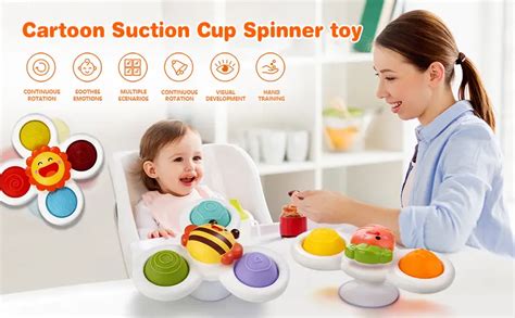 3 팩 흡입 컵 스피너 장난감 아기와 유아를 위한 감각 및 조기 교육 장난감 남학생과 여학생을 Temu