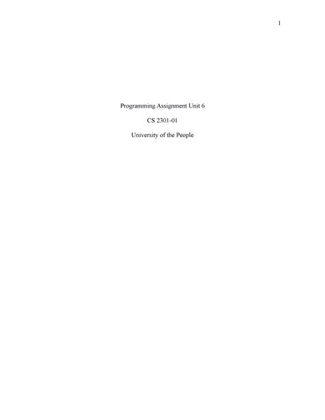 Programming Assignment Unit 6 It Has 1gb Of Physical Memory And Uses