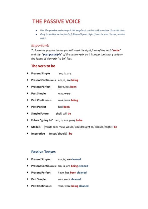 Passive Voice Exercises Pdf