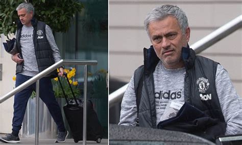 Man United Boss Jose Mourinho Leaves Lowry Hotel Daily Mail Online