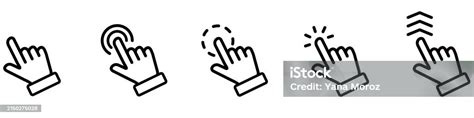 앱에 설정된 손 커서 아이콘입니다 손가락으로 스와이프 기호 커서 클릭 Web 아이콘 포인터 기호입니다 버튼 기호를 누릅니다 픽토그램을 길게 탭하고 스와이프합니다 누름 버튼에