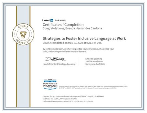 brenda hernández cardona on linkedin certificate of completion