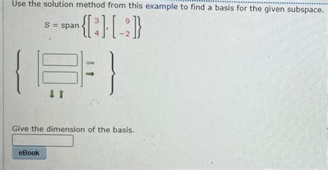Solved Use The Solution Method From This Example To Find A Chegg Com