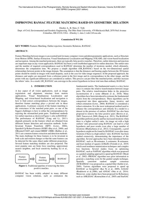 pdf improving ransac feature matching based on geometric relation