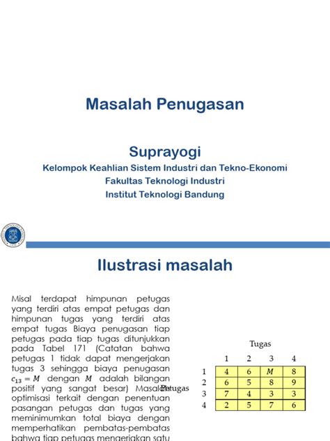 Masalah Penugasan Pemecahan Branch And Bound Pdf Metode And Bahan Ajar