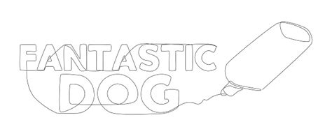 연필 펠트 팁 펜으로 쓴 환상적인 개 텍스트의 연속 한 줄 얇은 선 그림 벡터 개념입니다 윤곽 그리기 창의적인 아이디어 가축에 대한 스톡 벡터 아트 및 기타 이미지 Istock