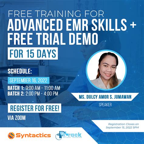 Free Training For Advanced EMR Skills Syntactics Inc