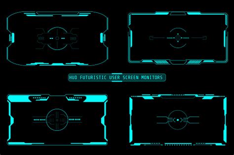 Hud는 미래 기술 인터페이스 화면 요소 패널 설정된 벡터입니다 가상현실에 대한 스톡 벡터 아트 및 기타 이미지 가상현실 가상현실 시뮬레이터 가상현실 시점 Istock