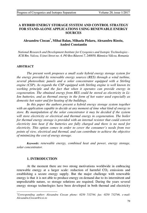 Pdf A Hybrid Energy Storage System And Control Strategy For Stand Alone Applications Using