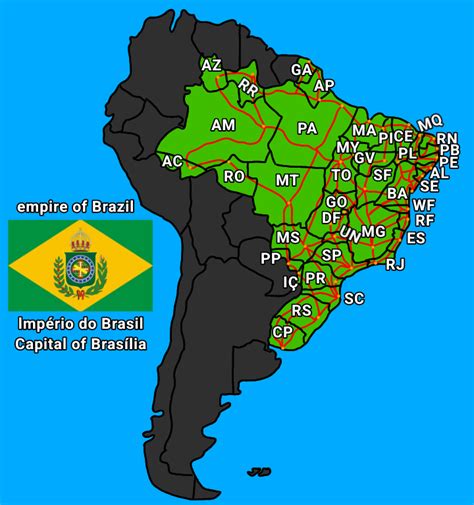 Empire Of Brazil Future Of 2037 Rimaginarymaps