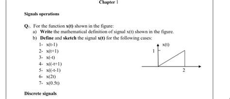 Solved Chapter X T Signals Operations Q For The Function Chegg Com