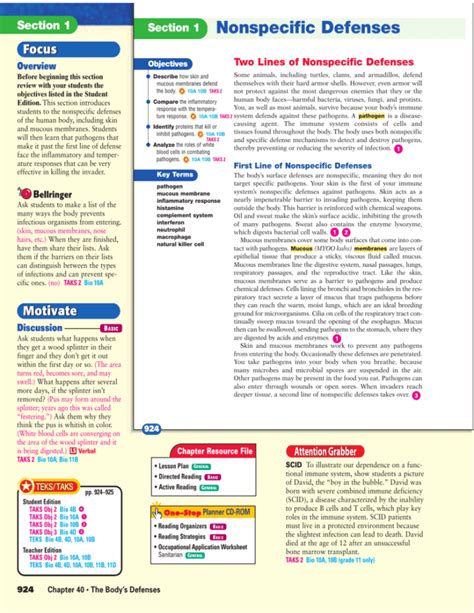 Section 1 Nonspecific Defenses
