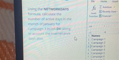 Using The NETWORKDAYS Formula Calculate The StudyX